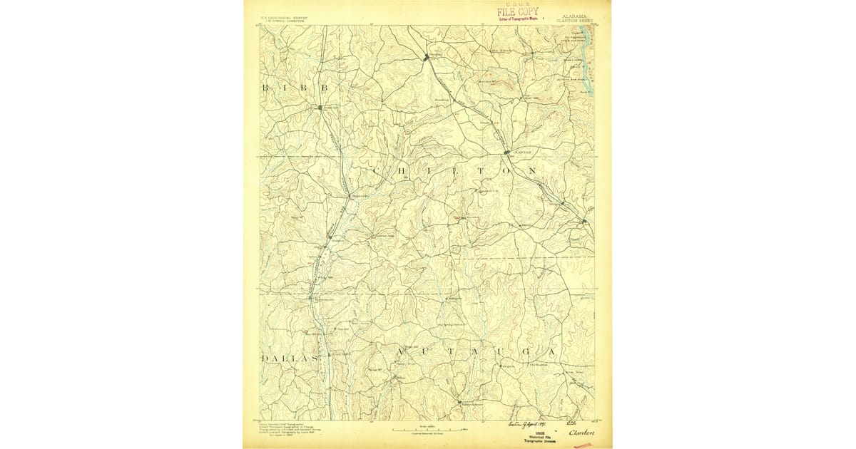 Old Maps of Gap of the Mountain, AL for Academic Research | Pastmaps