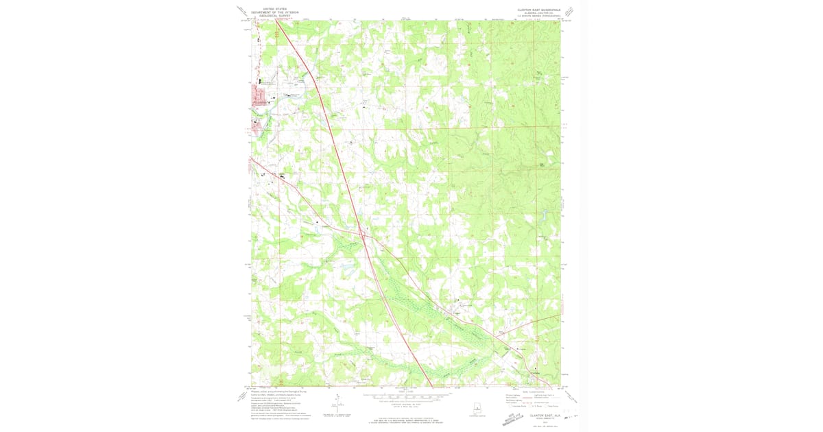 1972 Map of Clanton East, Chilton County, AL — High-Res | Pastmaps