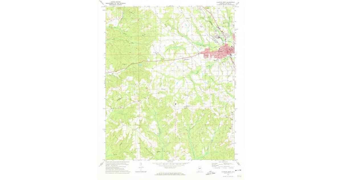 1972 Map of Clanton West, Chilton County, AL — High-Res | Pastmaps