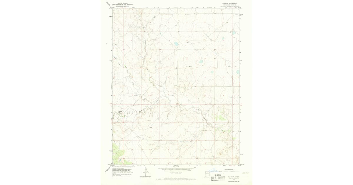 1966 Map of Clapham, Union County, NM — High-Res | Pastmaps