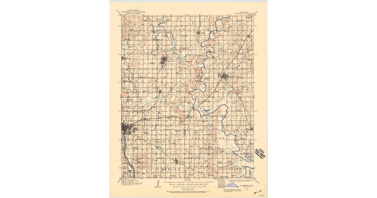 1914 Map of Claremore, OK — High-Res | Pastmaps