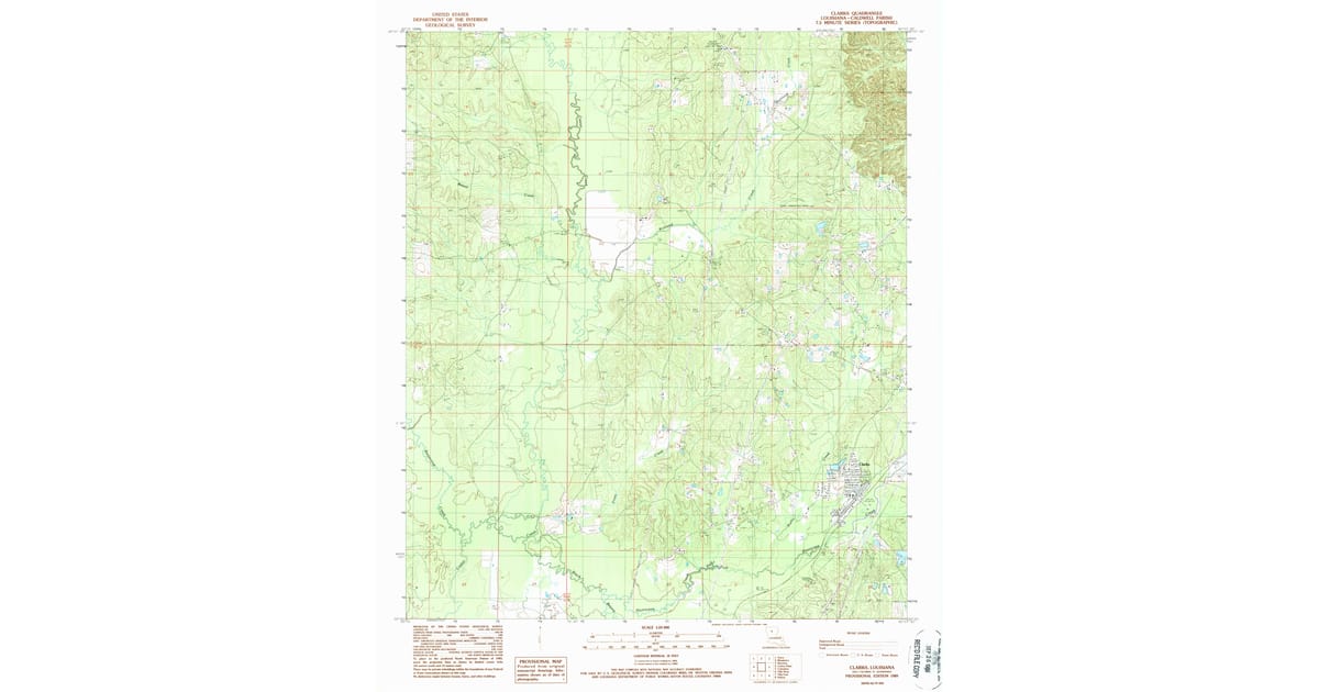1989 Map of Clark, Caldwell Parish, LA — High-Res | Pastmaps