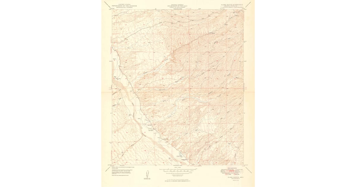 1949 Map of Clark Ranch, Pinal County, AZ — High-Res | Pastmaps