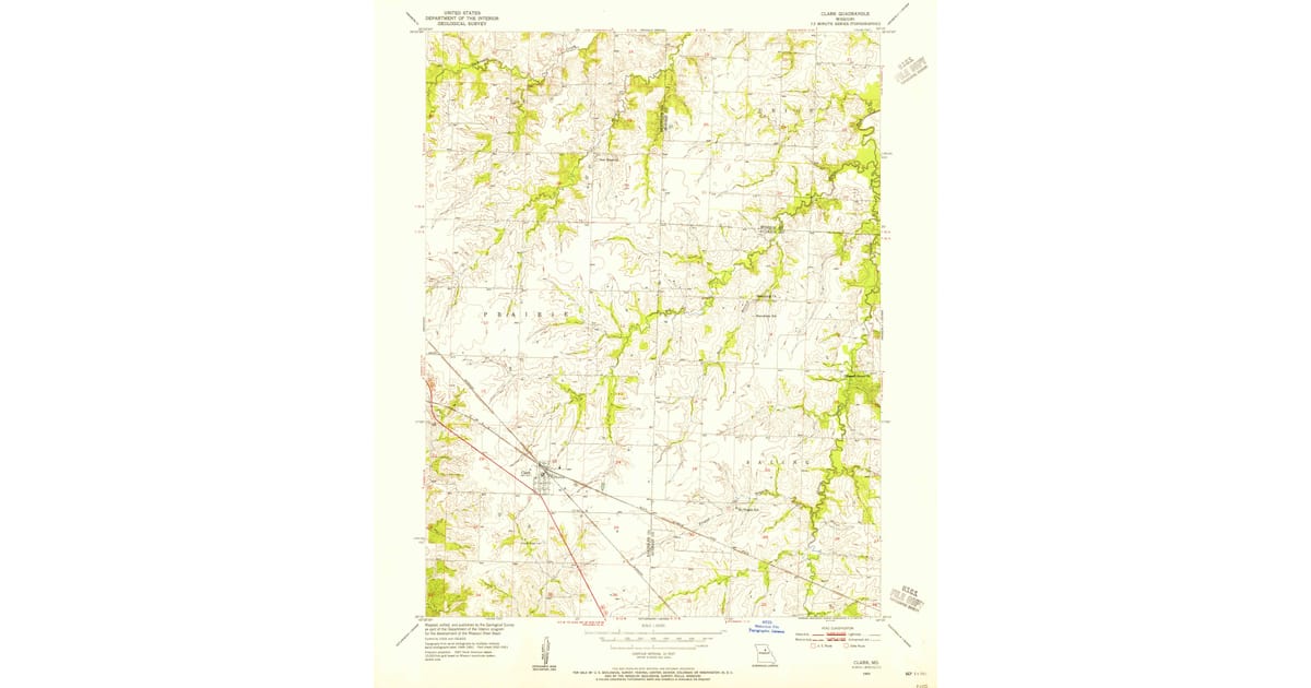 1953 Map of Clark, MO — High-Res | Pastmaps