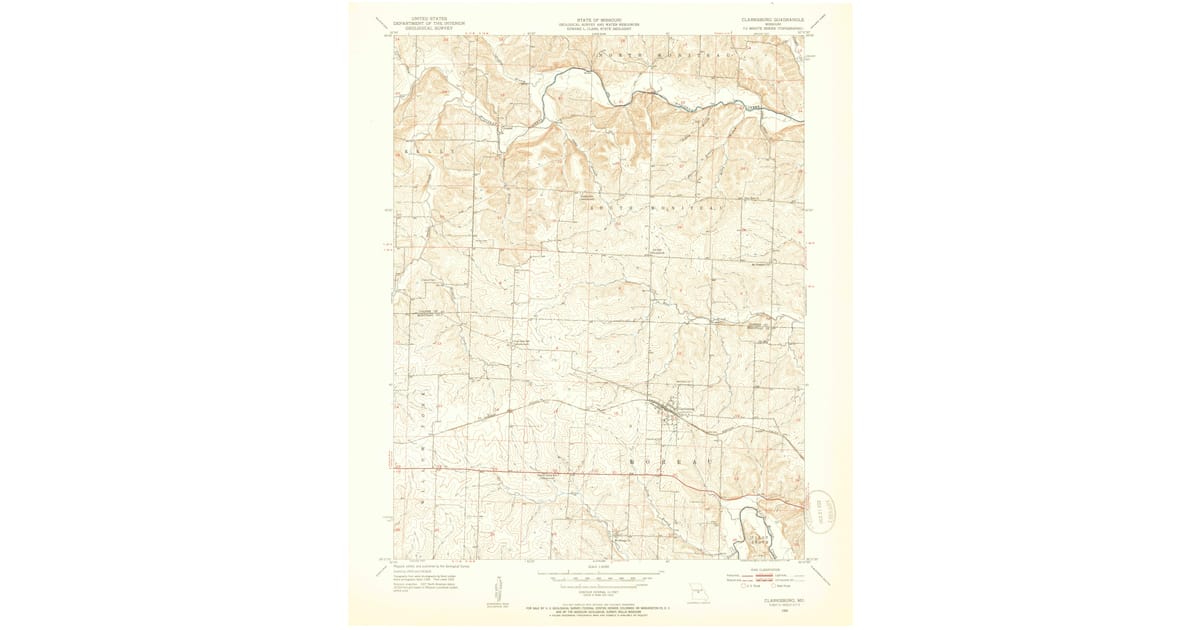 1952 Map of Clarksburg, MO — High-Res | Pastmaps