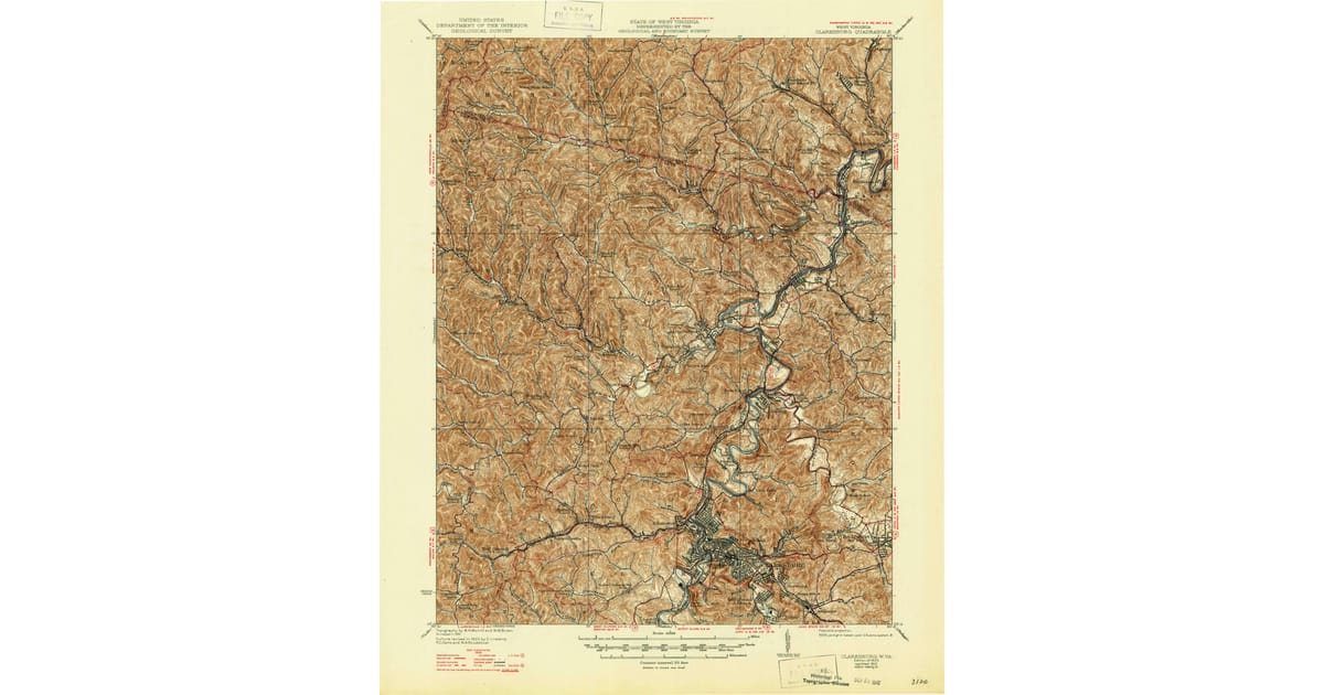 1925 Map of Clarksburg, WV — High-Res, 1947 Print | Pastmaps