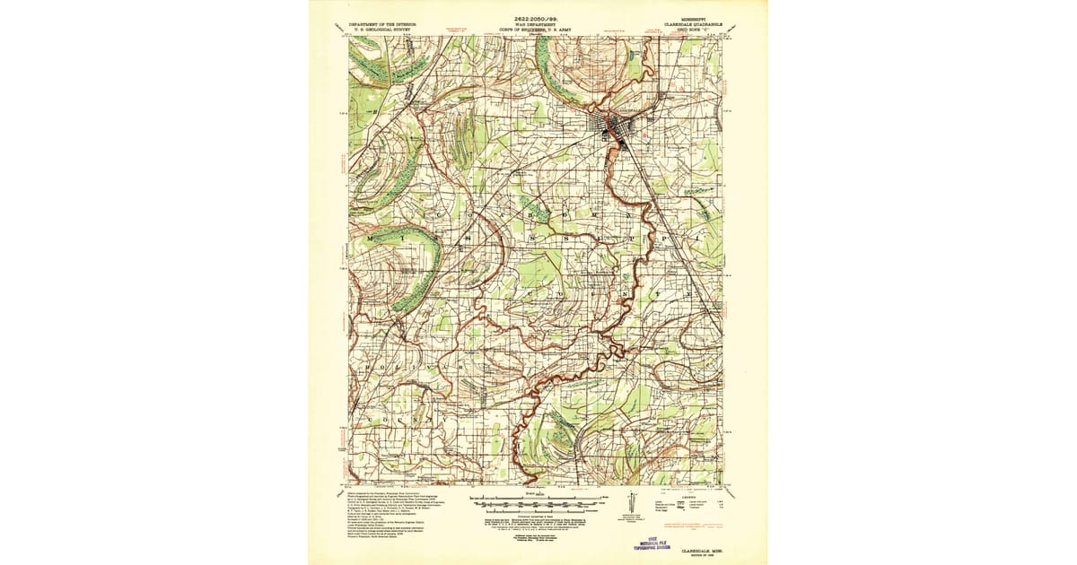 1939 Map of Clarksdale, MS — High-Res | Pastmaps