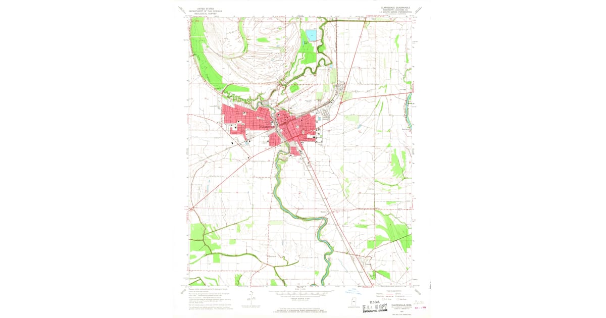 1967 Map of Clarksdale, MS — High-Res | Pastmaps