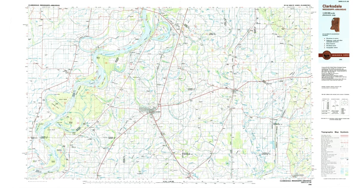 1980s Maps of Marks, MS | Pastmaps