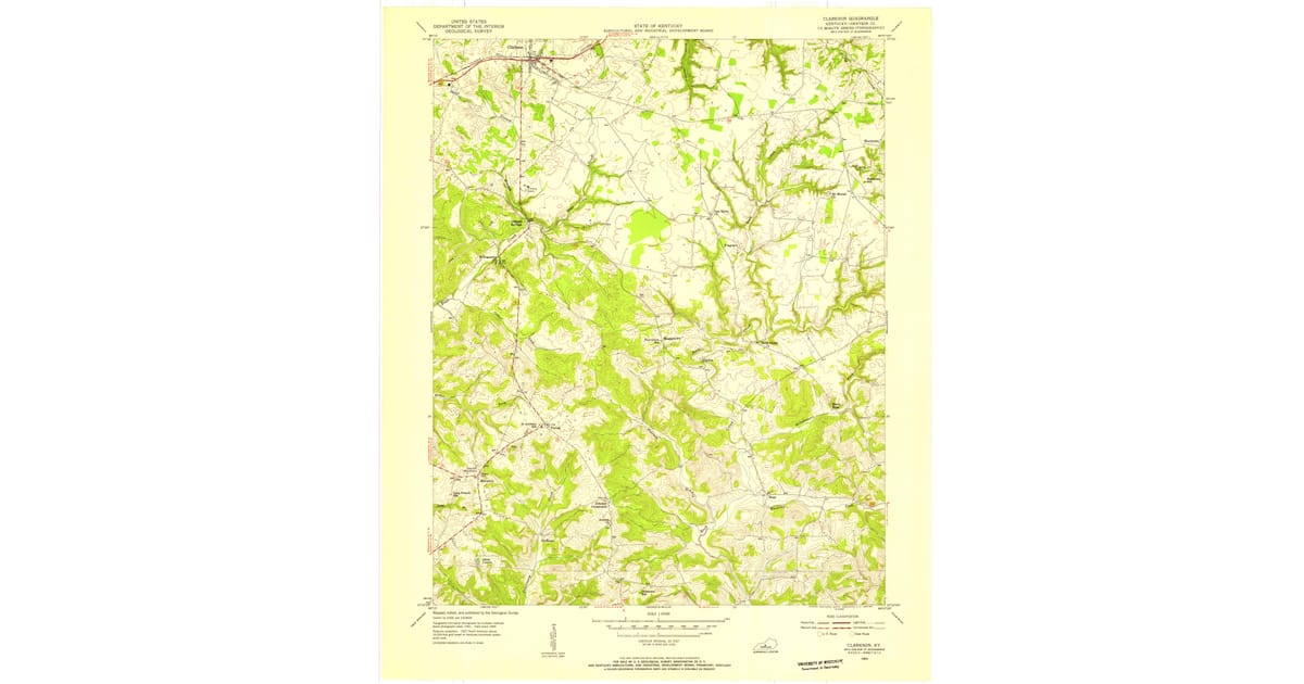 1954 Map of Clarkson, KY — High-Res | Pastmaps