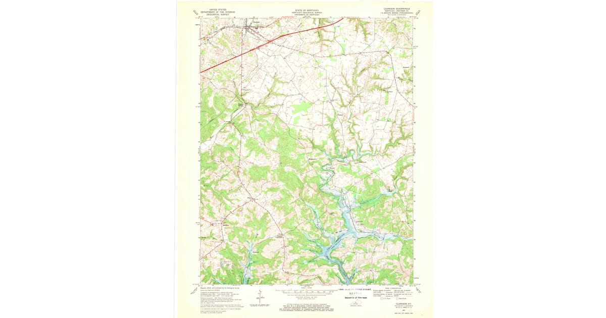 1967 Map of Clarkson, KY — High-Res | Pastmaps