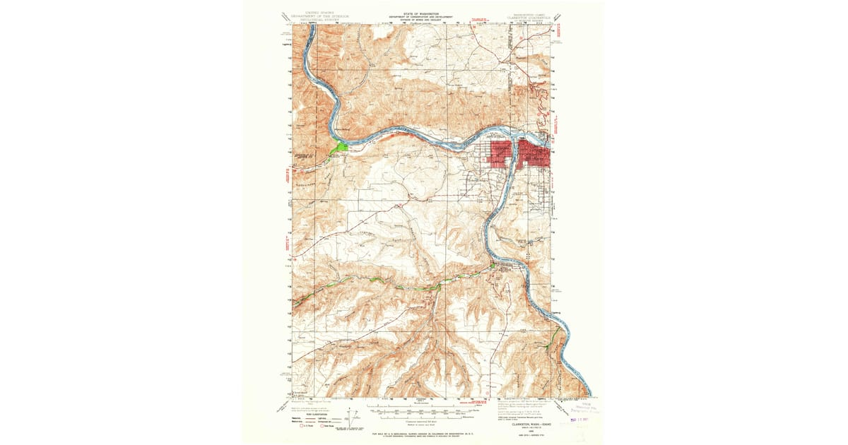 Old Maps of Clarkston, WA for Hiking & Exploration | Pastmaps