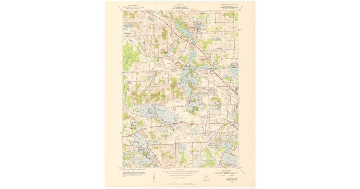 1950s Maps of Clarkston, MI | Pastmaps