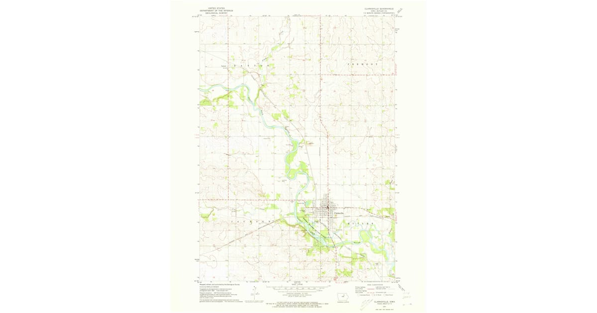 1971 Map of Clarksville, IA — High-Res | Pastmaps