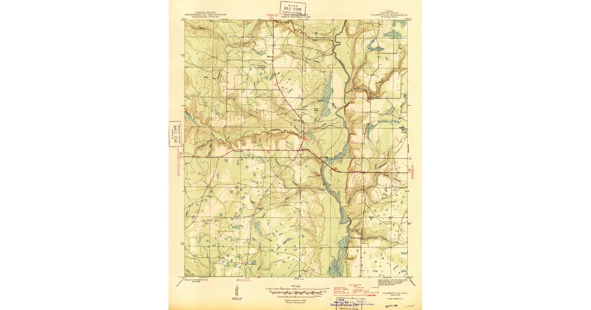 1945 Map of Clarksville, Calhoun County, FL — High-Res | Pastmaps