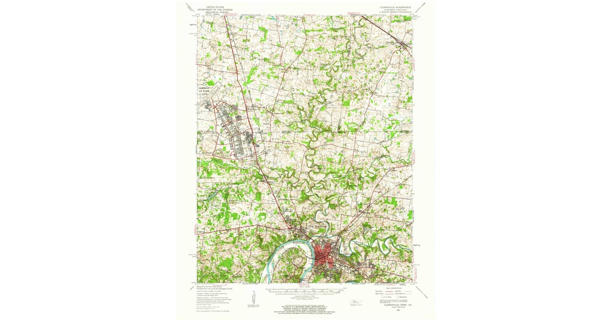 1957 Map of Clarksville, TN — High-Res | Pastmaps