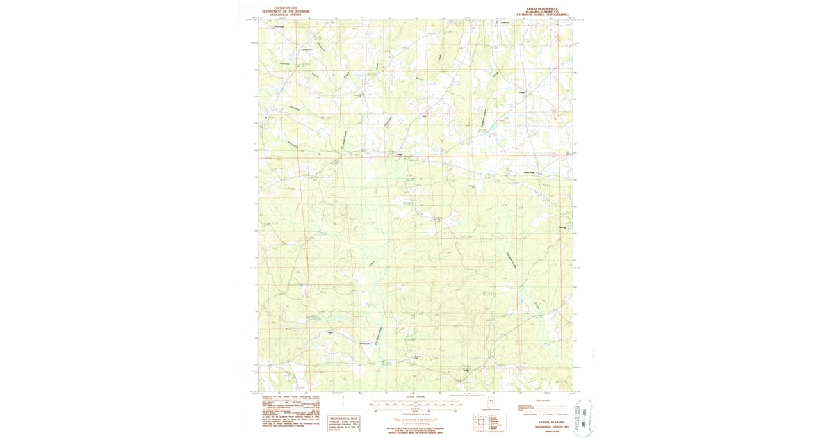 1987 Map of Claud, Elmore County, AL — High-Res | Pastmaps