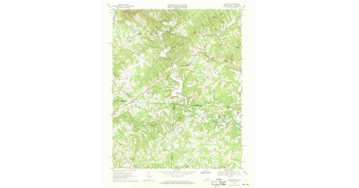 1968 Map of Claudville, Patrick County, VA — High-Res | Pastmaps