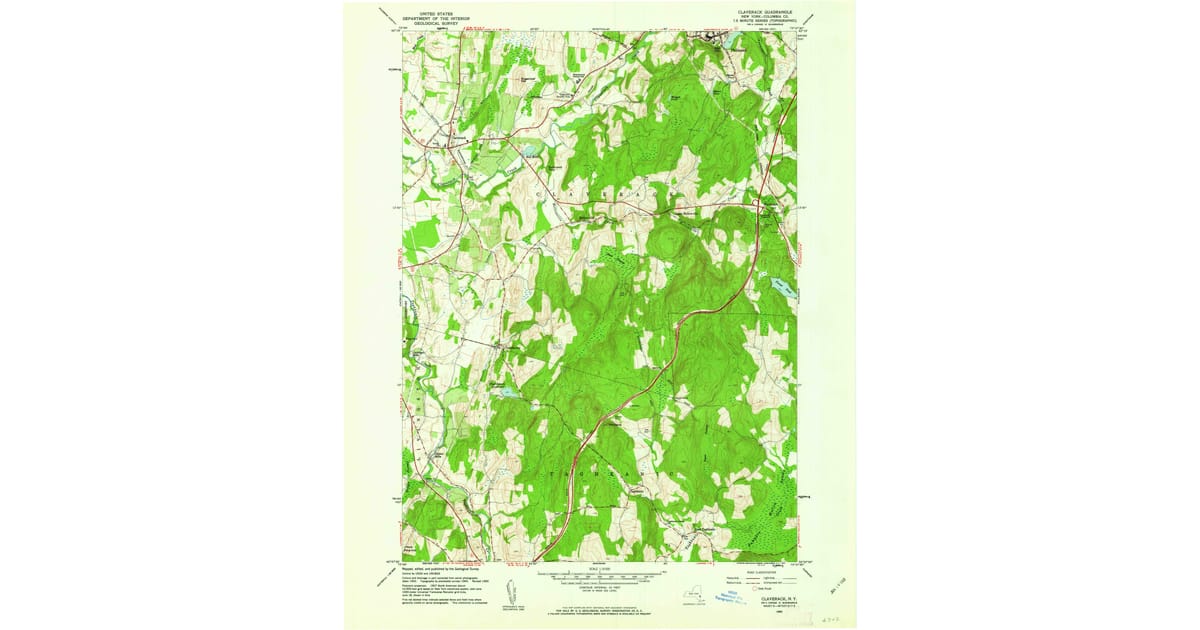 1960 Map of Claverack, Columbia County, NY — High-Res | Pastmaps