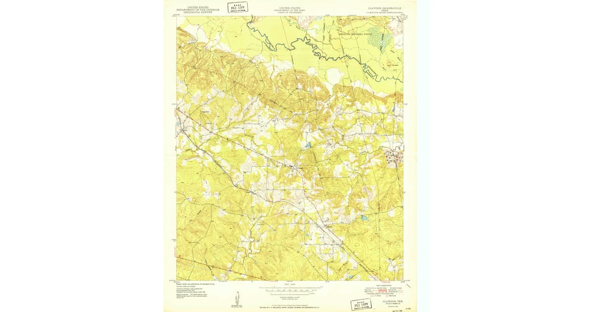 1950s Maps of Pollok, TX | Pastmaps