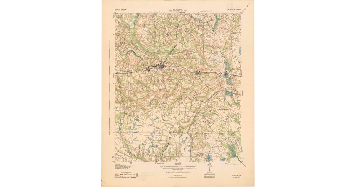 1944 Map of Claxton, GA — High-Res | Pastmaps
