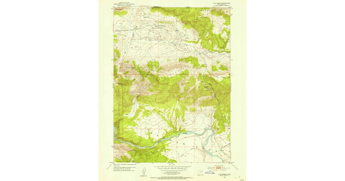 1952 Map of Clay Basin, Daggett County, UT — High-Res | Pastmaps