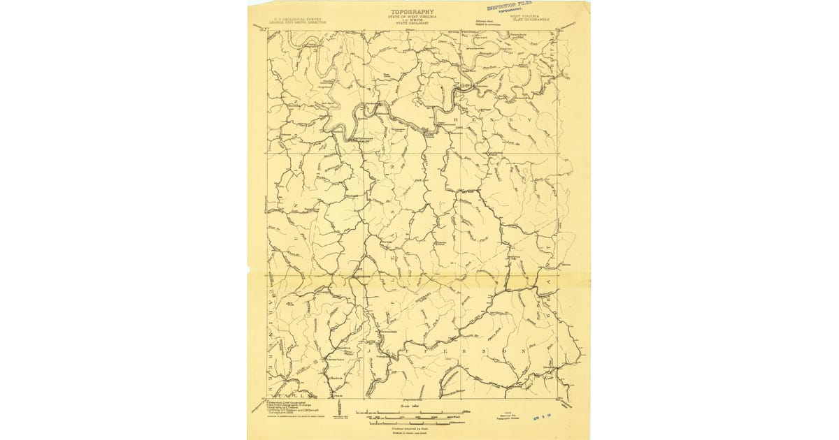 1908 Map of Clay, WV — High-Res | Pastmaps