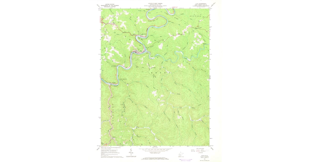 1967 Map of Clay, WV — High-Res | Pastmaps
