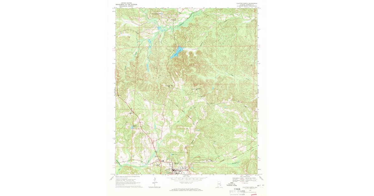 1968 Map of Clayton North, Barbour County, AL — High-Res, 1971 Print ...