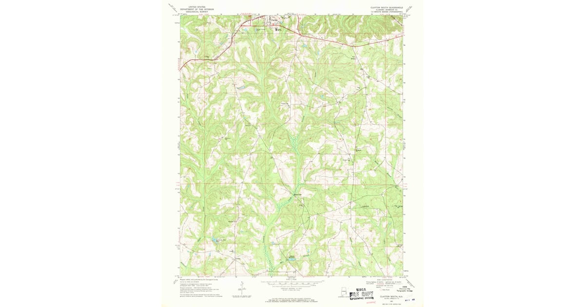 1967 Map of Clayton South, Barbour County, AL — High-Res | Pastmaps