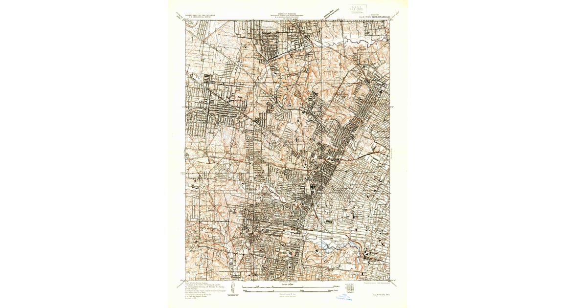 1933 Map of Clayton, MO — High-Res | Pastmaps