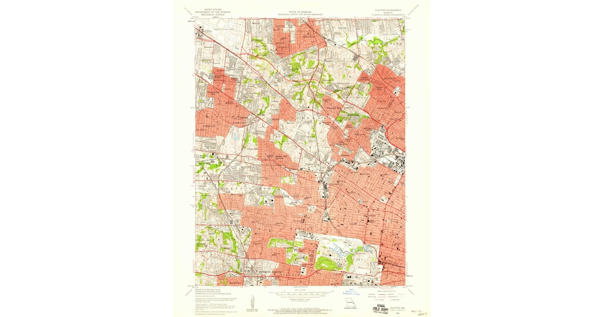 1950s Maps of Normandy, MO | Pastmaps