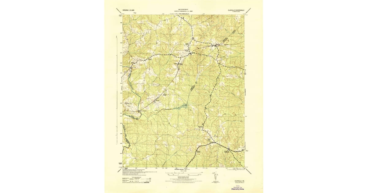 1944 Map of Clayville, Chesterfield County, VA — High-Res | Pastmaps