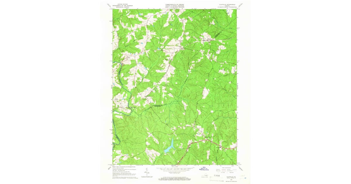 1964 Map of Clayville, Chesterfield County, VA — High-Res | Pastmaps