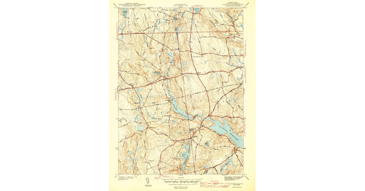 1943 Map of Clayville, RI — High-Res | Pastmaps