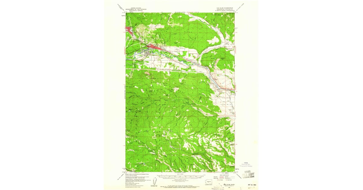 1958 Map of Cle Elum, WA — High-Res | Pastmaps