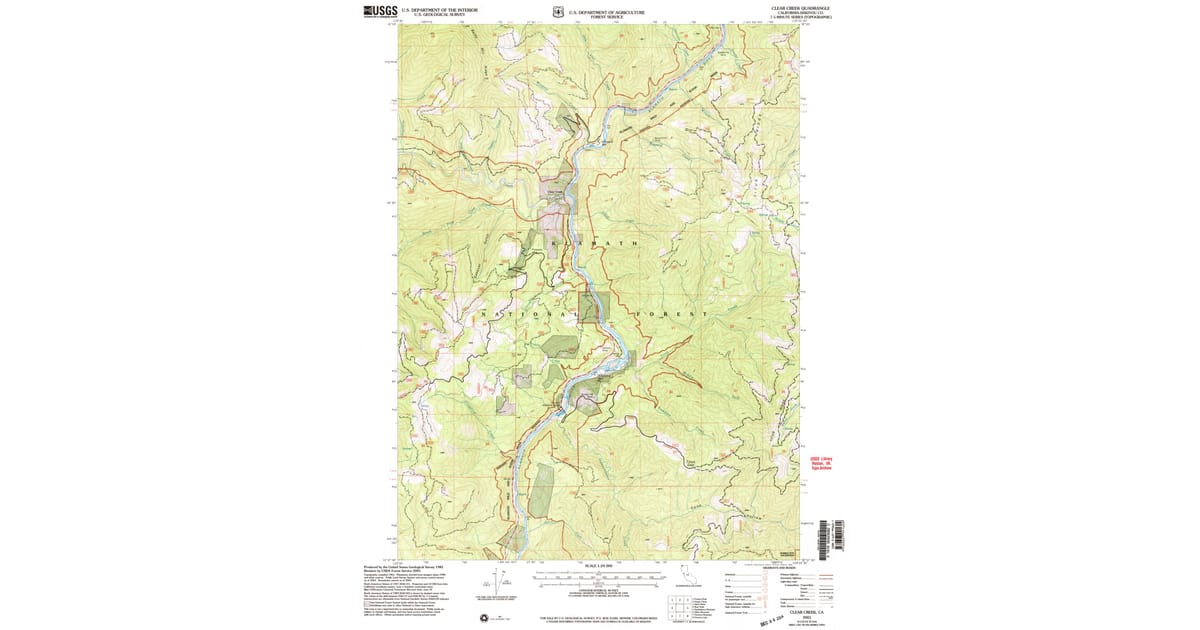 2001 Map of Clear Creek, Siskiyou County, CA — High-Res | Pastmaps