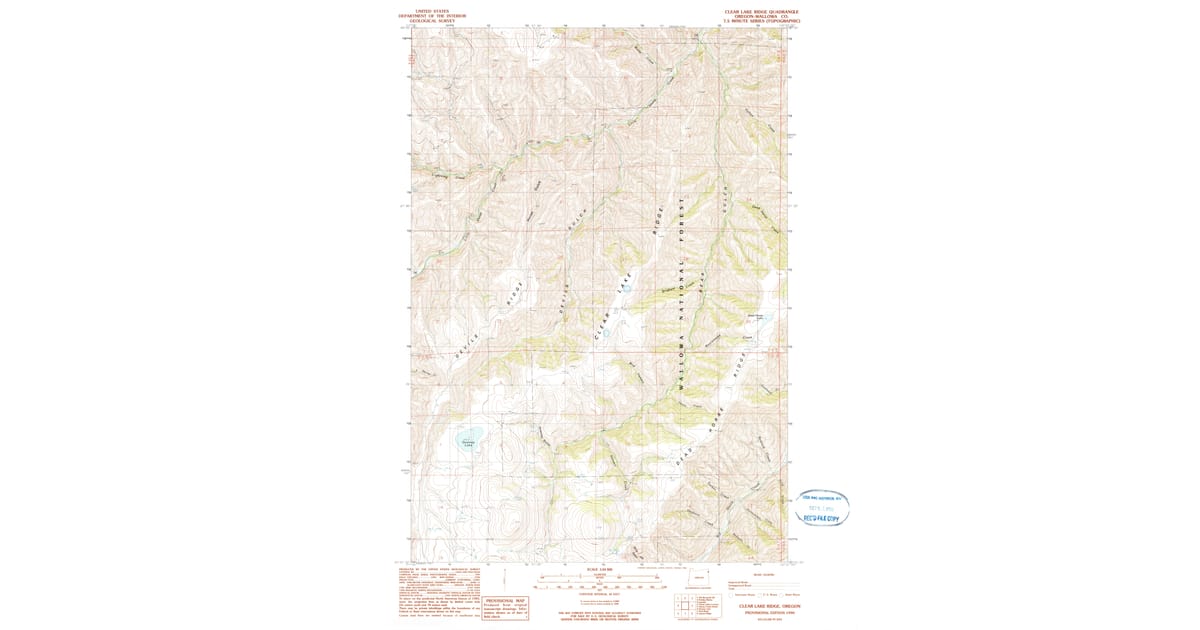 1990 Map of Clear Lake Ridge, Wallowa County, OR — High-Res | Pastmaps