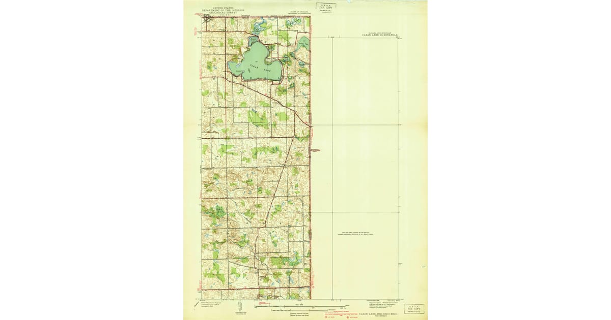 1939 Map of Clear Lake, IN — High-Res | Pastmaps