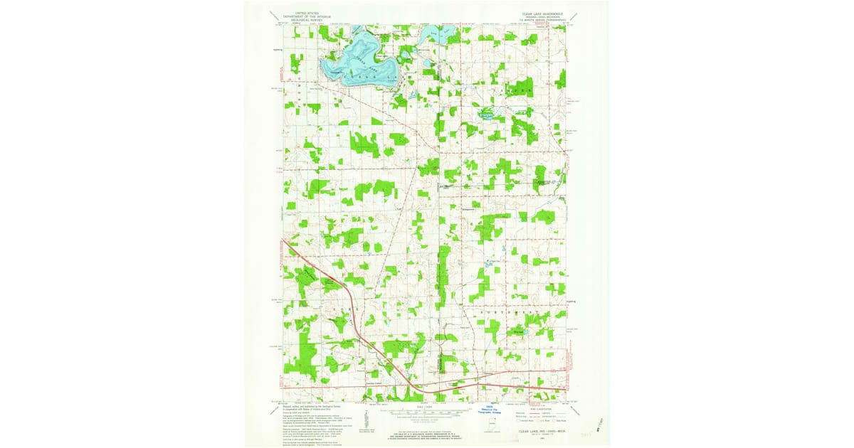 1961 Map of Clear Lake, IN — High-Res | Pastmaps