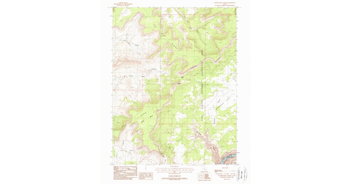 1988 Map of Clearwater Canyon, Garfield County, UT — High-Res | Pastmaps