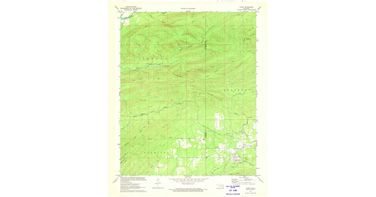 1972 Map of Clebit, Pushmataha County, OK — High-Res | Pastmaps