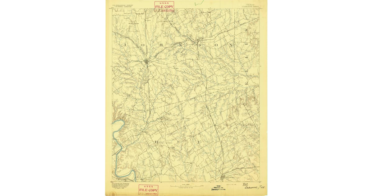 1891 Map of Cleburne, TX — High-Res | Pastmaps