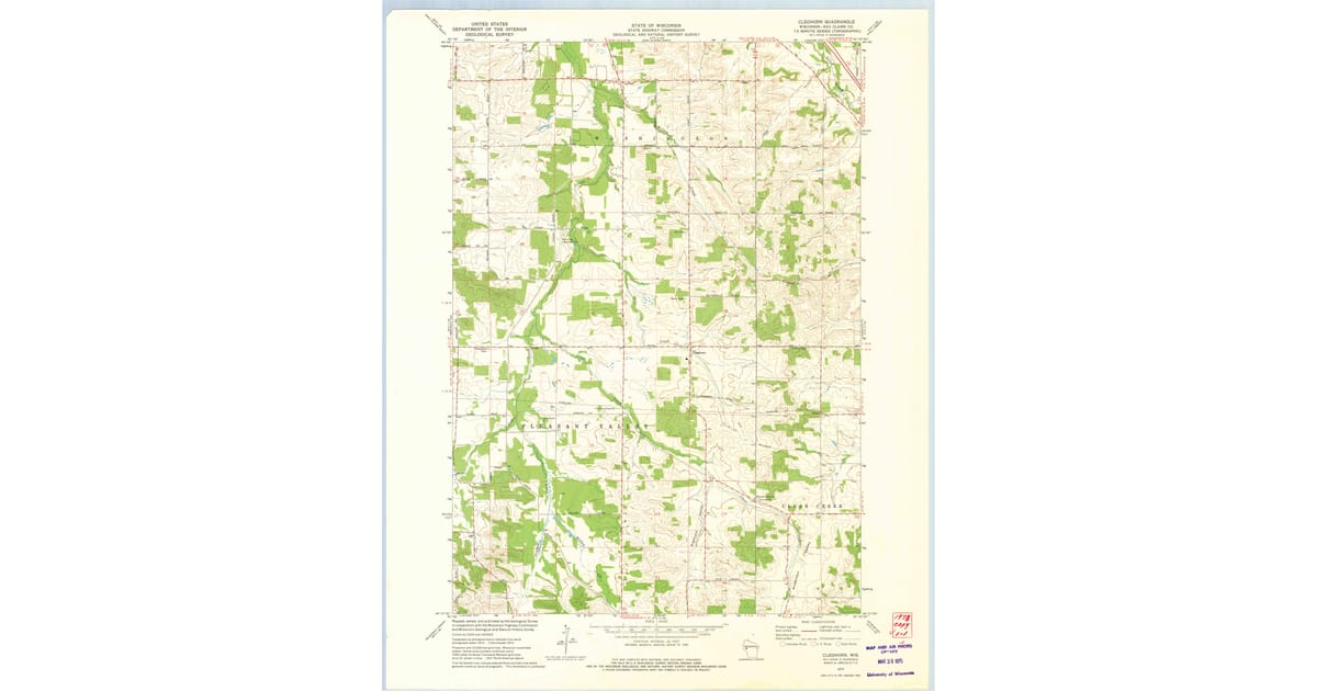 1973 Map of Cleghorn, Eau Claire County, WI — High-Res | Pastmaps