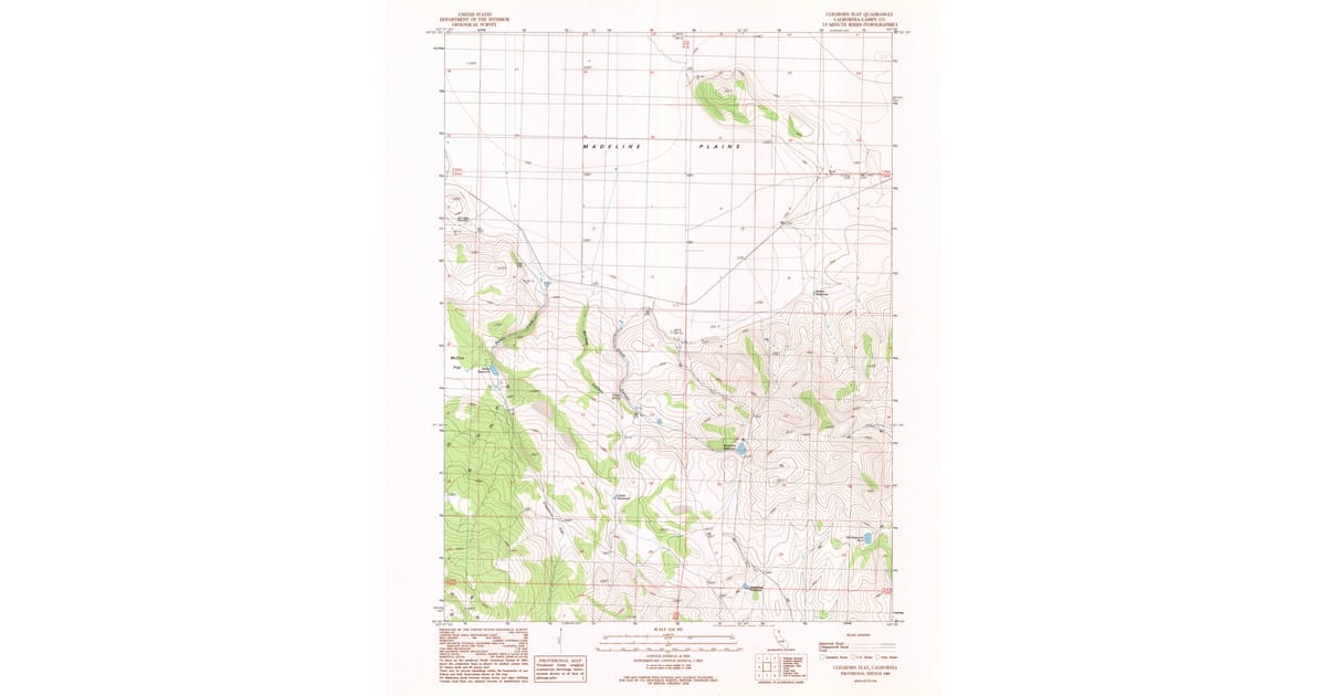 1989 Map of Cleghorn Flat, Lassen County, CA — High-Res | Pastmaps