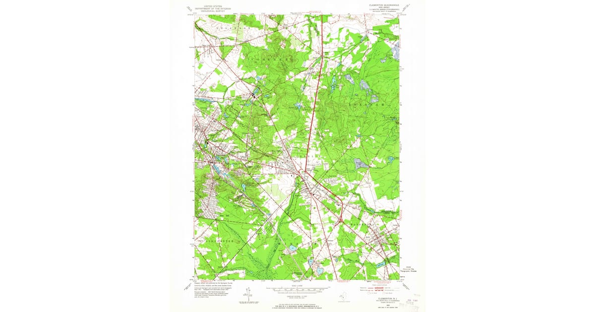 1953 Map of Clementon, NJ — High-Res, 1965 Print | Pastmaps