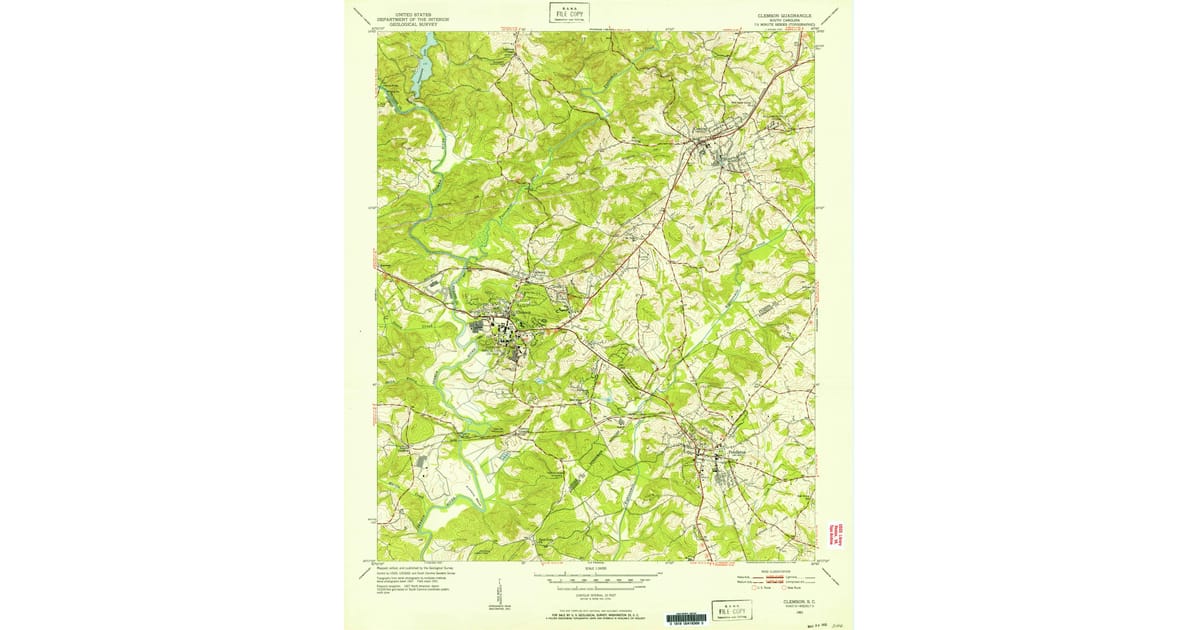 1900s (20th Century) Maps of Clemson, SC | Pastmaps