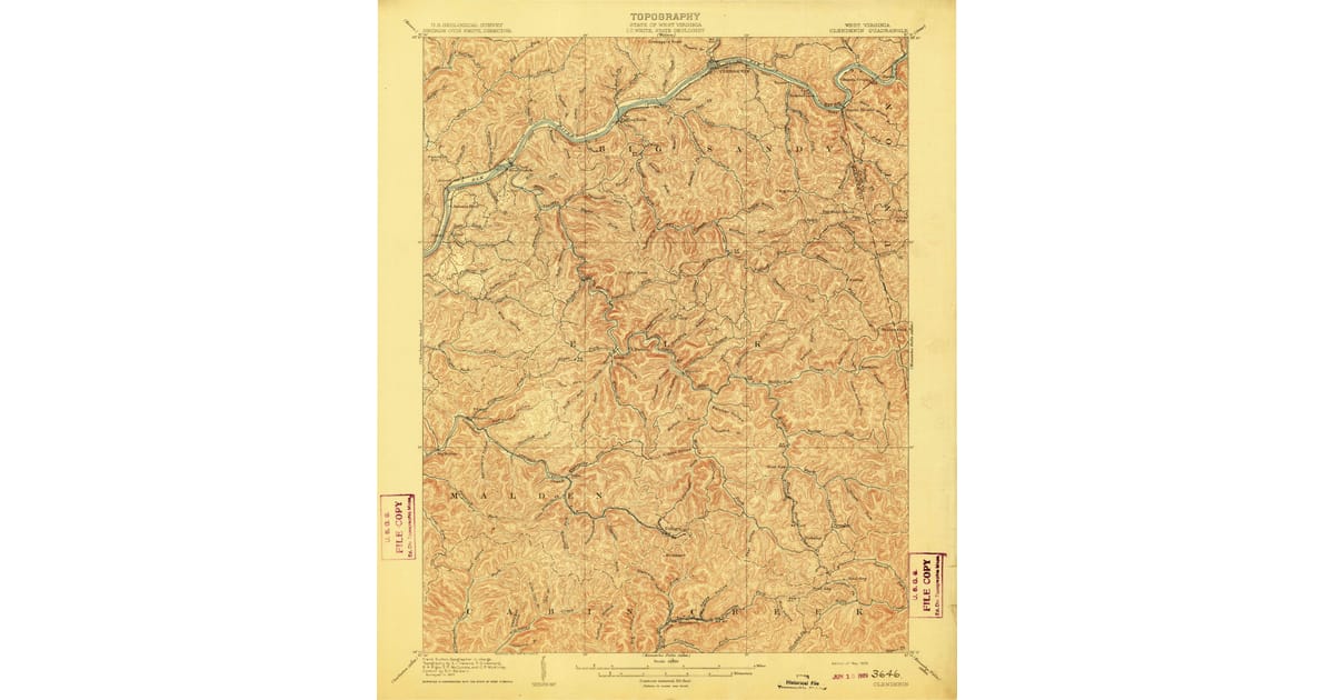 1909 Map of Clendenin, WV — High-Res | Pastmaps
