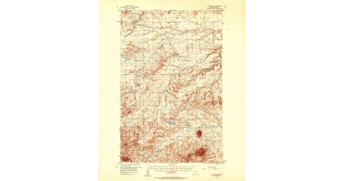1956 Map of Cleveland, Blaine County, MT — High-Res | Pastmaps