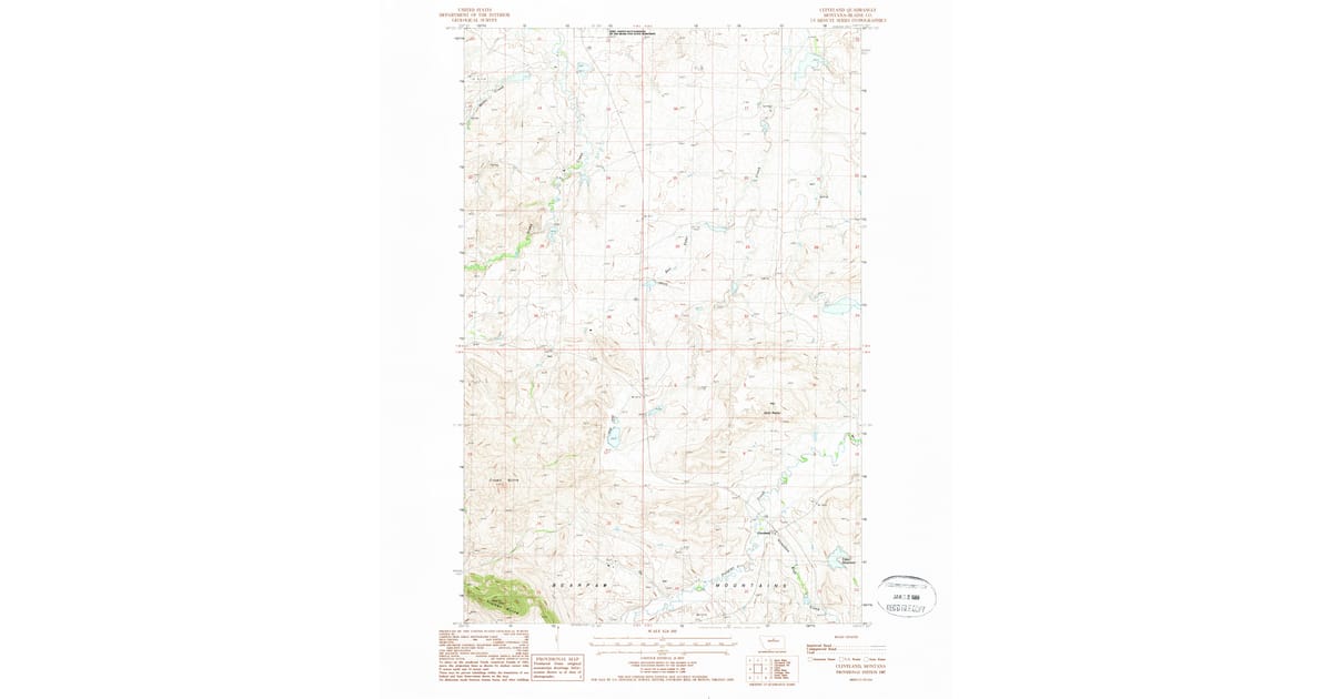 1987 Map of Cleveland, Blaine County, MT — High-Res | Pastmaps